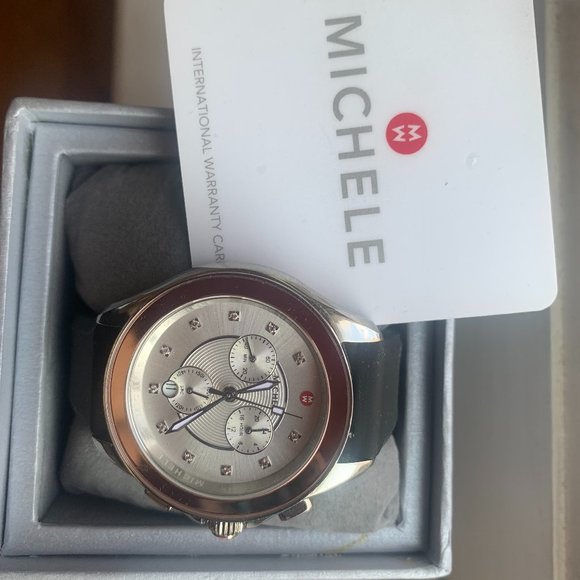 Michele | Accessories | Michele Watch Rose Goldsilver Chronograph ...